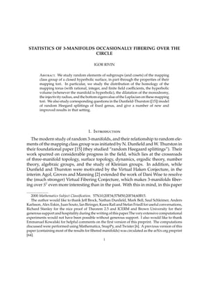 Random 3-manifolds | PDF | 3-D Graphics | Computer Software and ...