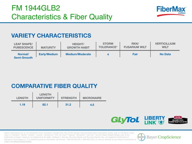 FiberMax® Cotton - Glytol® LibertyLink® Bollgard® II Varieties | PPT