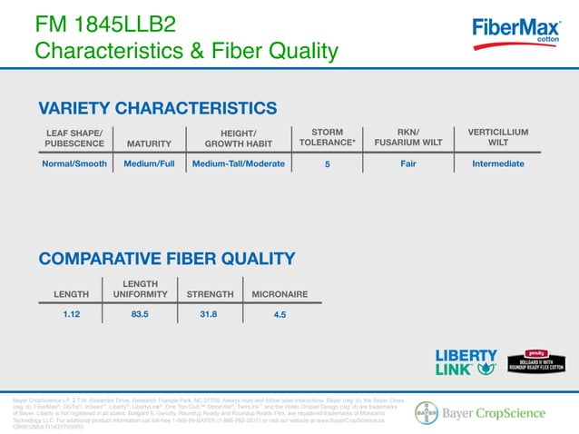 FiberMax Cotton - 2012 LibertyLink Varieties | PDF