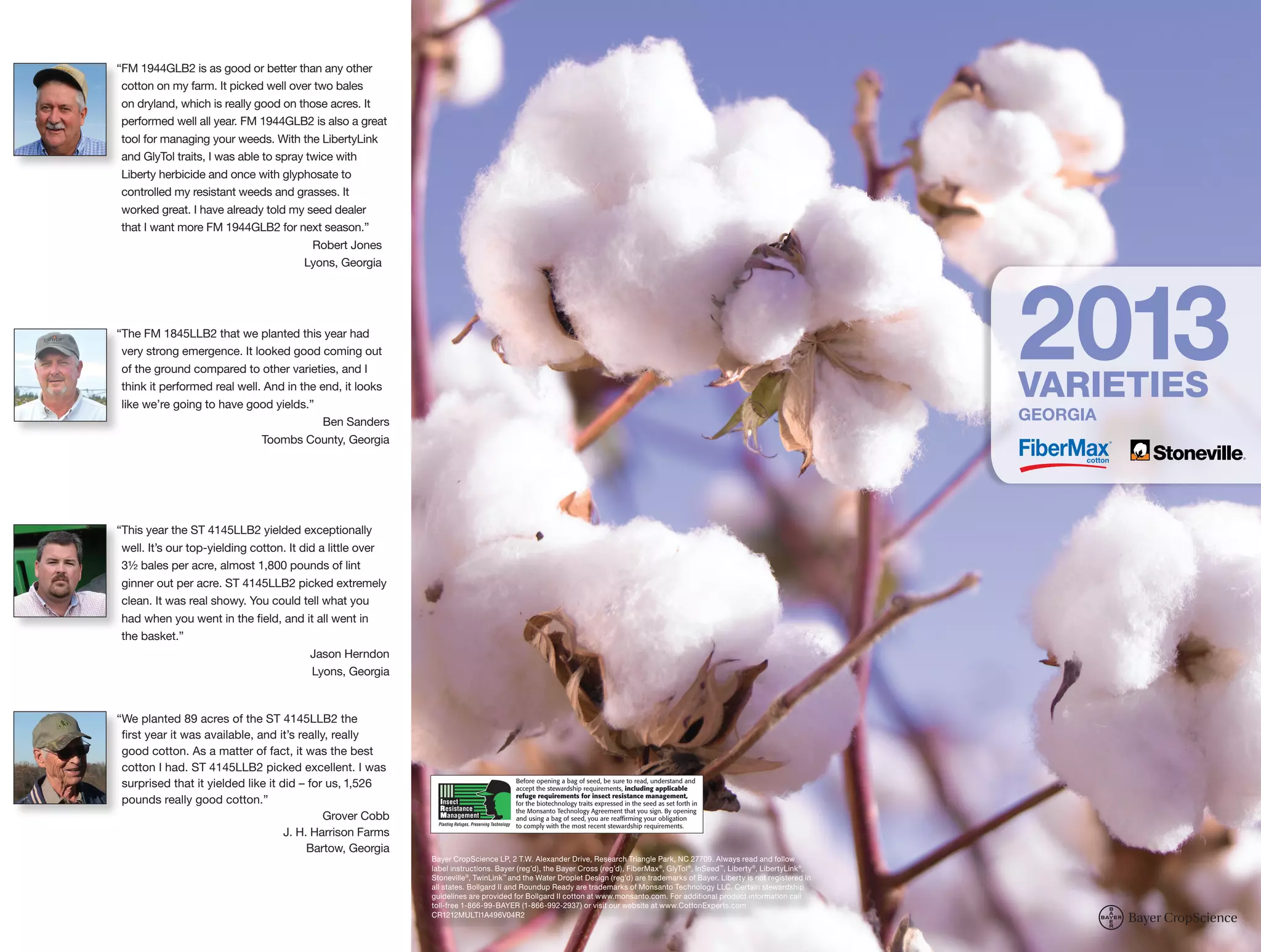 FiberMax and Stoneville - Georgia Cotton Varieties 2013 | PDF