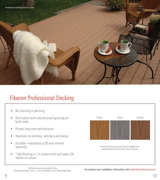 Fiberon decking 2010 all products brochure | PDF