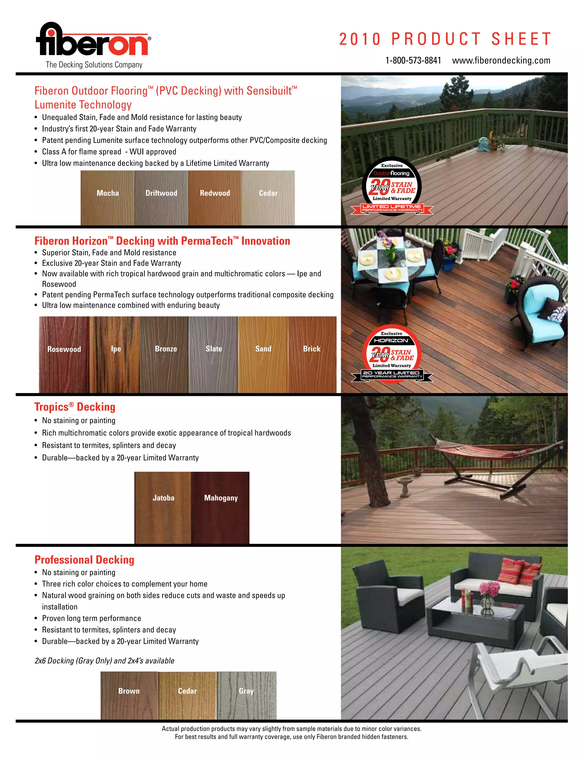 Fiberon product sheet | PDF | Woodworking | Arts and Crafts