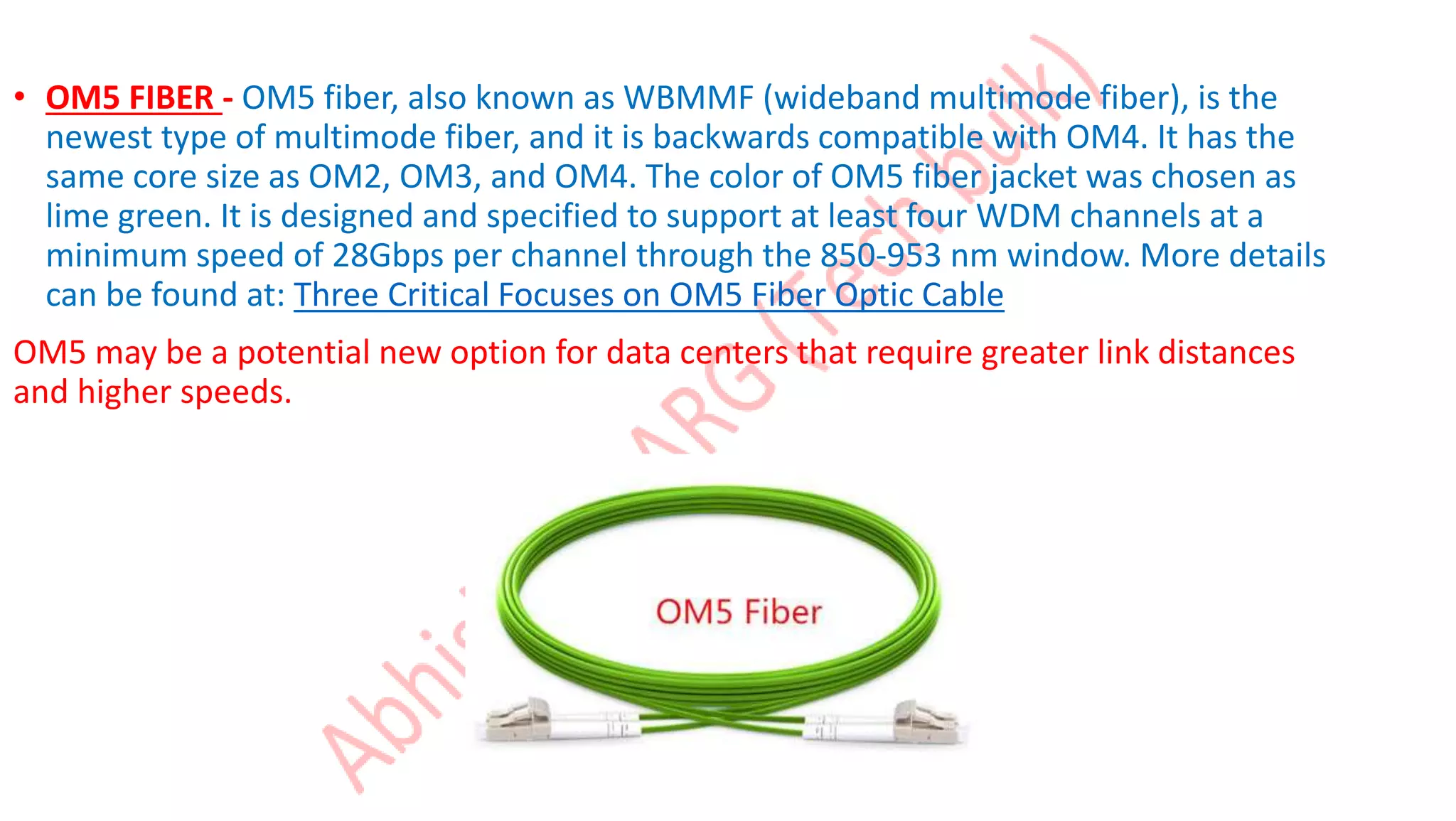 Fiber optic cable and its types including patchcables and connector ...