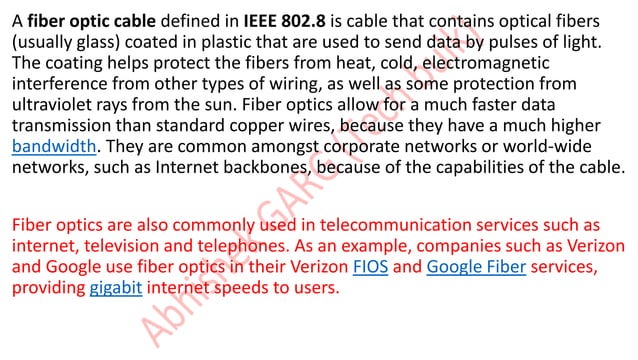 Fiber optic cable and its types including patchcables and connector ...