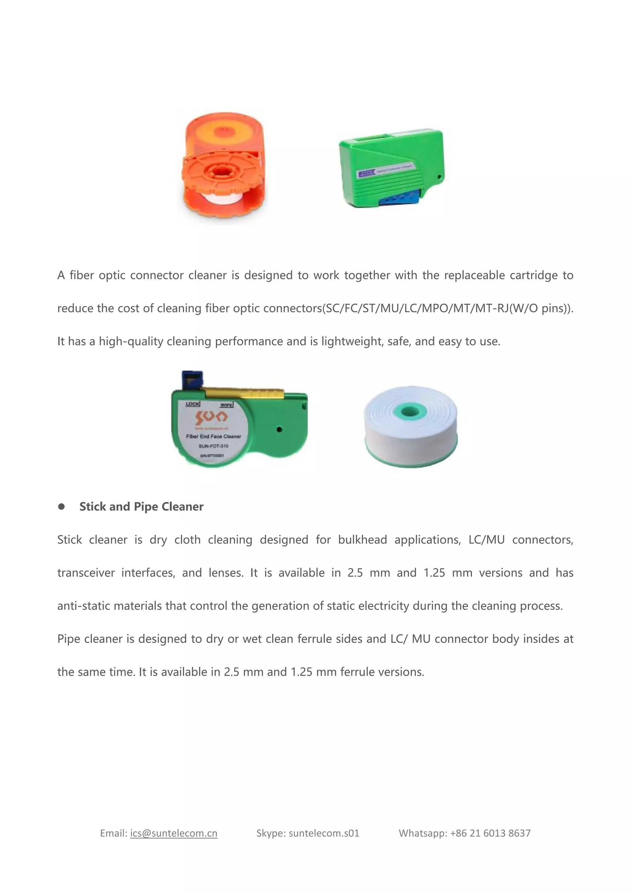 Fiber Optic Cleaning Tools You Must Know | PDF