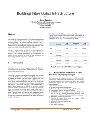 Fiber optics in-buildings infrastructure paper - OEA- Lebanon | PDF