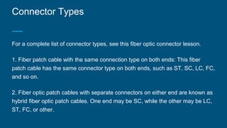 Fiber optic patch cable | Unisol | PPT