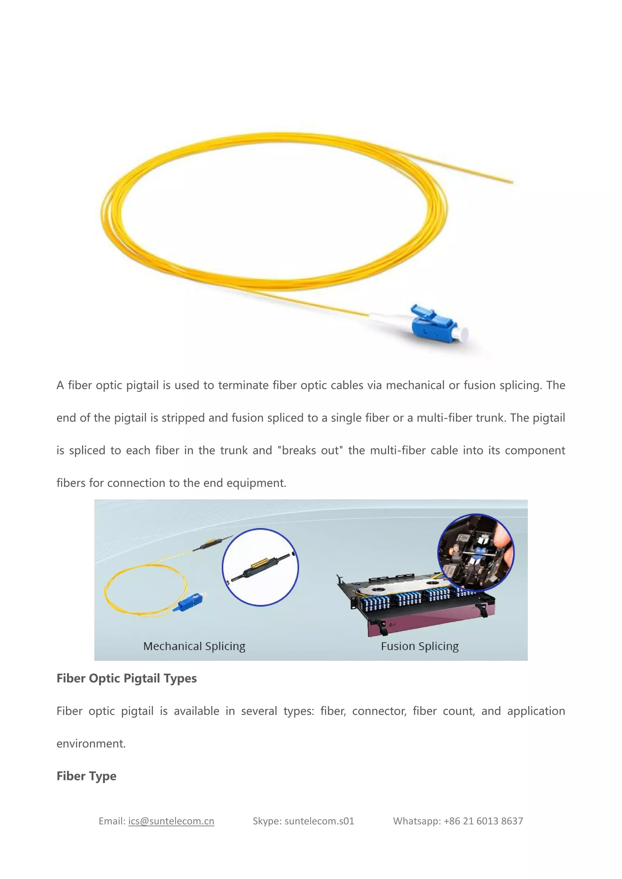 Fiber Optic Pigtail What Is It | PDF