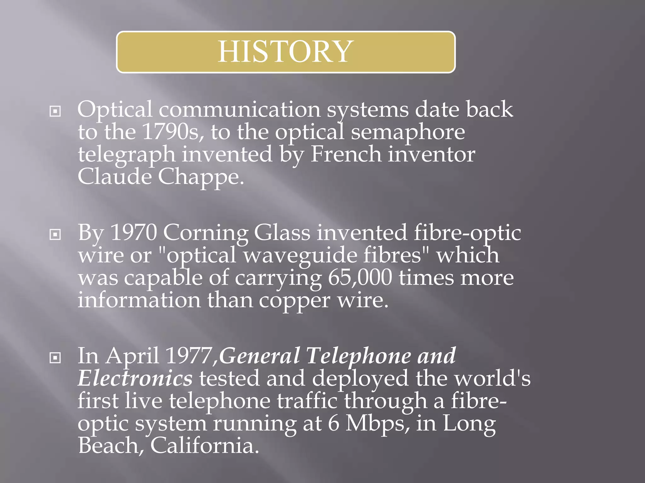 Fiber optics | PPT | Free Download
