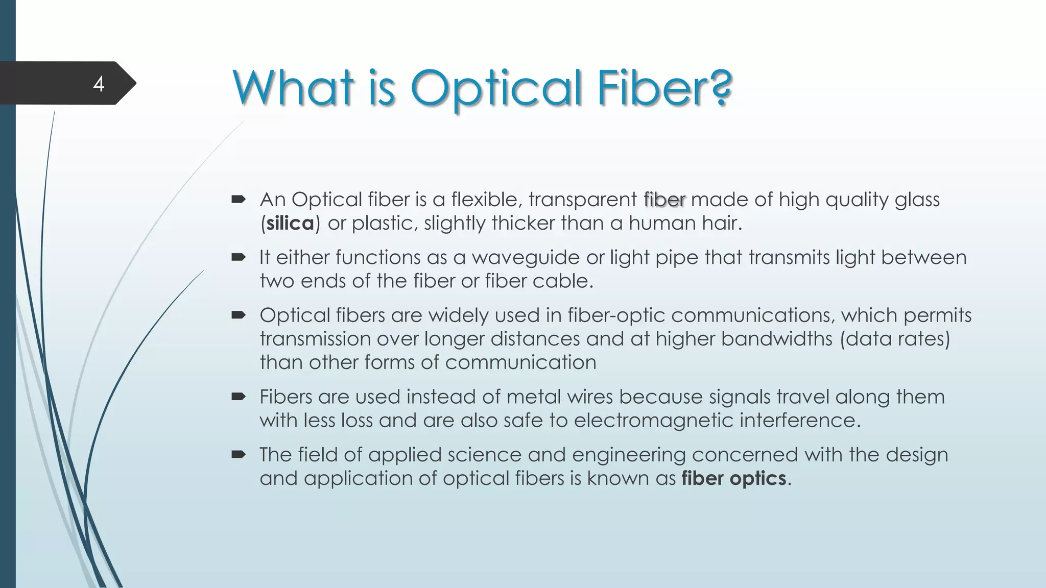 Presentation about Fiber Optics | PPTX