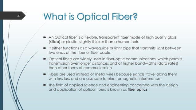 Presentation about Fiber Optics | PPTX