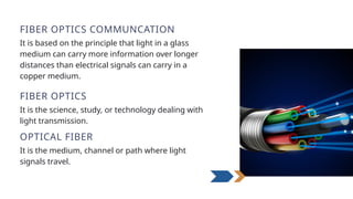 FIBER OPTICS COMMUNICATIONS, FIBER OPTICS, OPTICS, LIGHTS, APPLICATIONS ...
