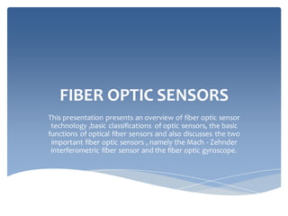 Fiber Optic Sensors | PDF