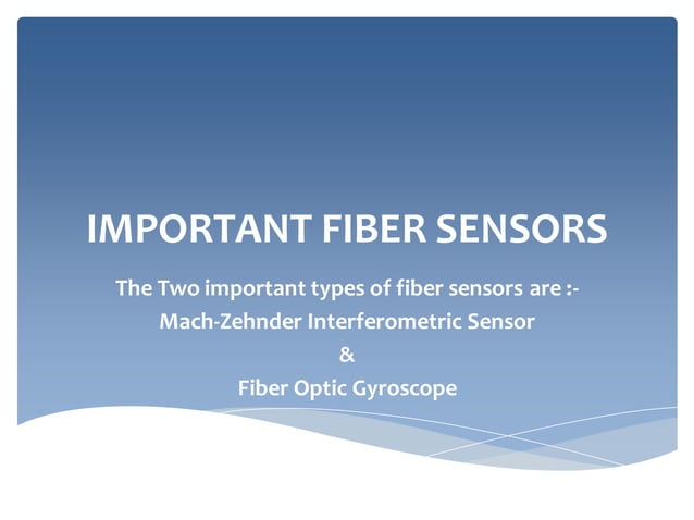 Fiber Optic Sensors | PDF