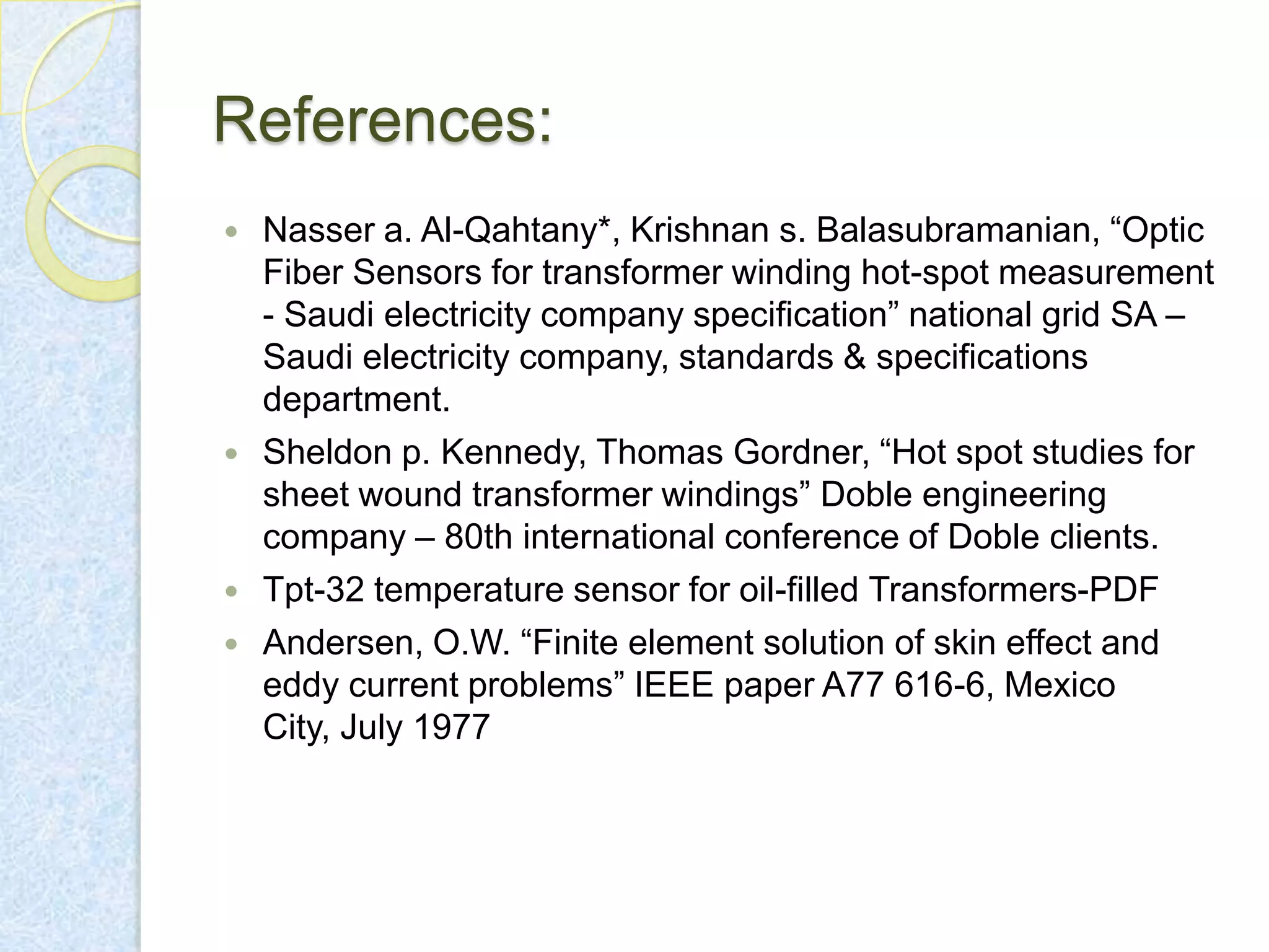 Fiber optic sensors for transformers | PPTX