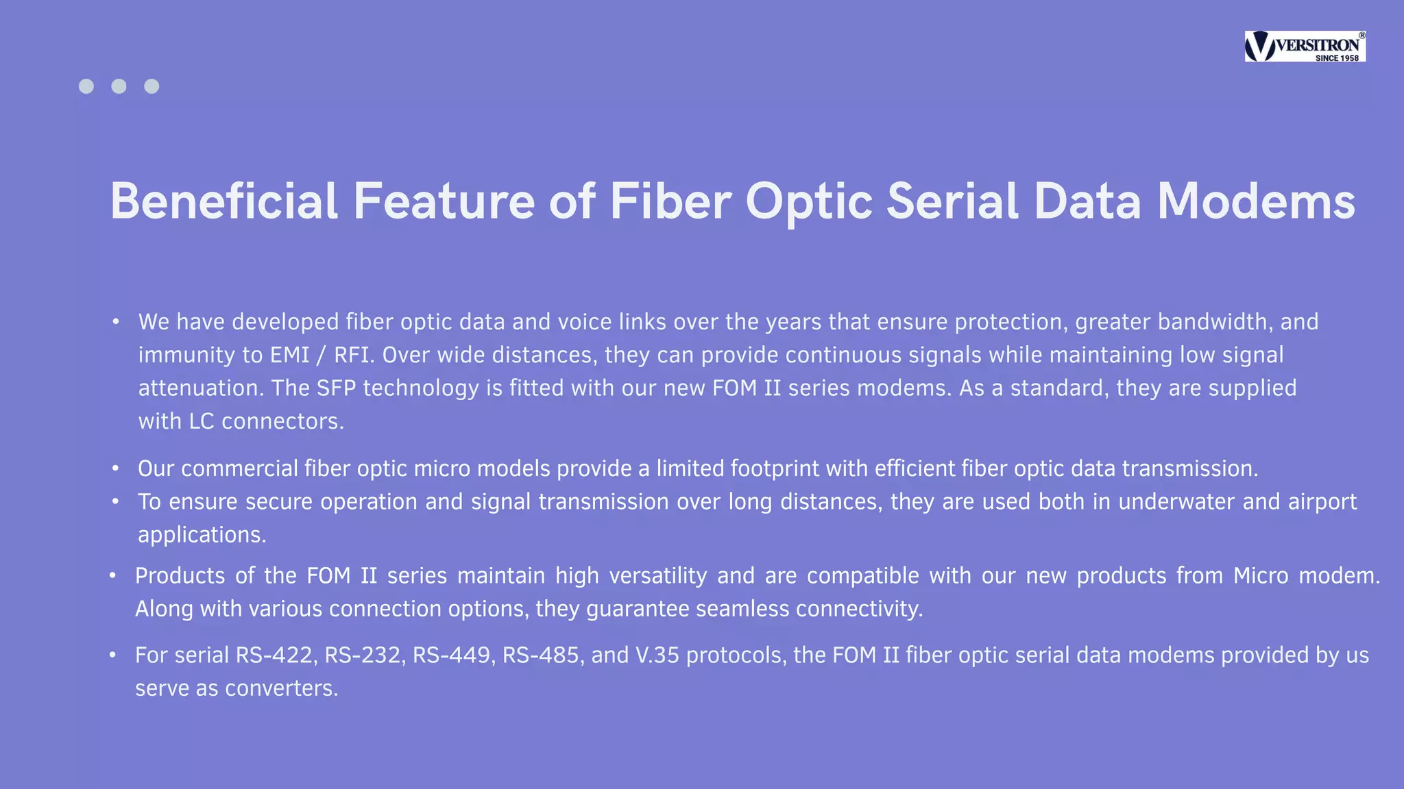 Fiber optic serial data modems | PPTX