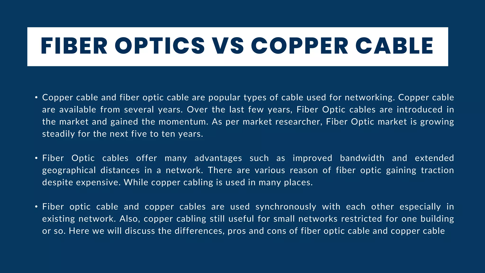Fiber Optics Vs Copper Cable | PPTX | Computer Networking | Computing