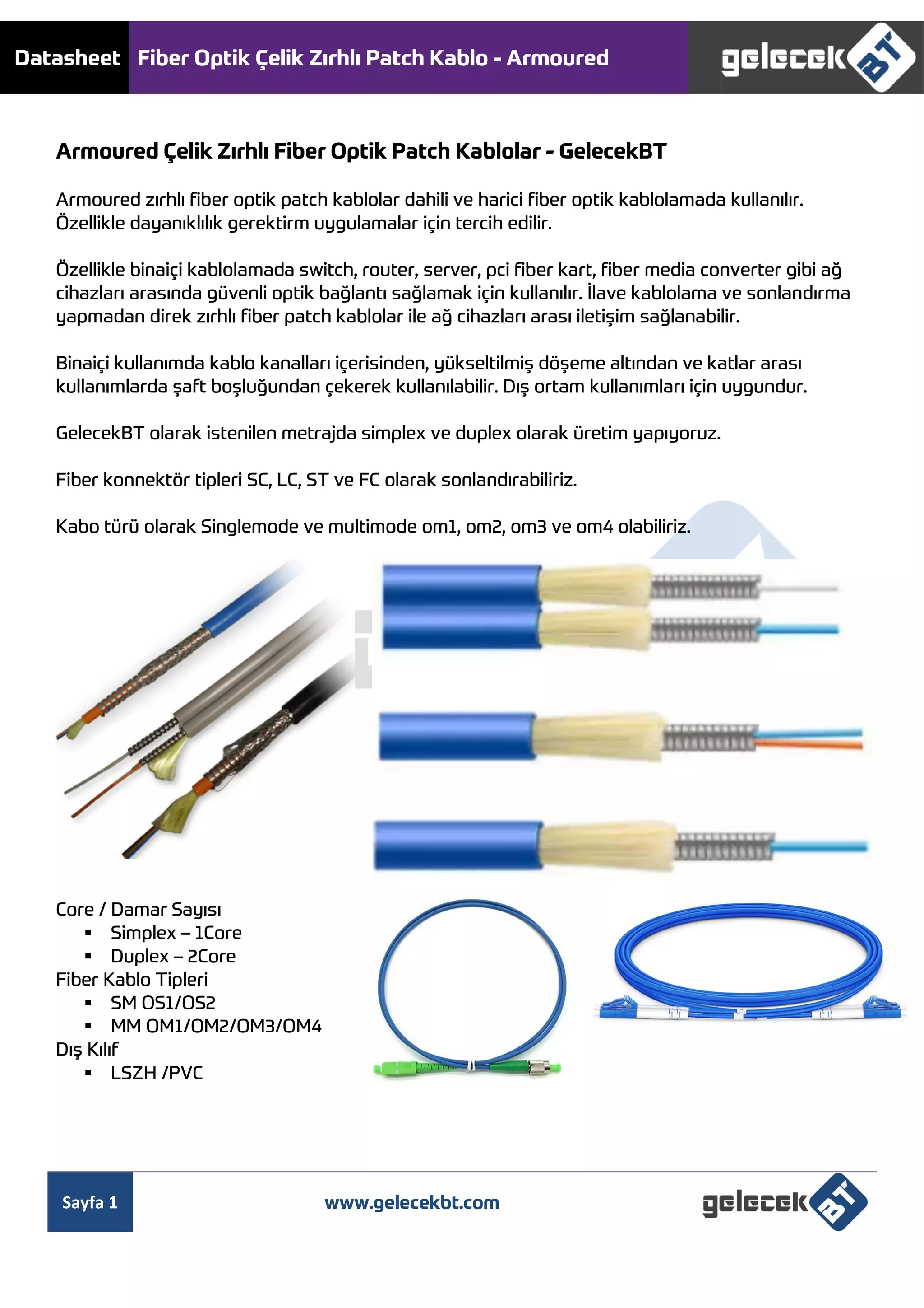 Fiber Optik Çelik Zırhlı Patch Kablo - Armoured.pdf
