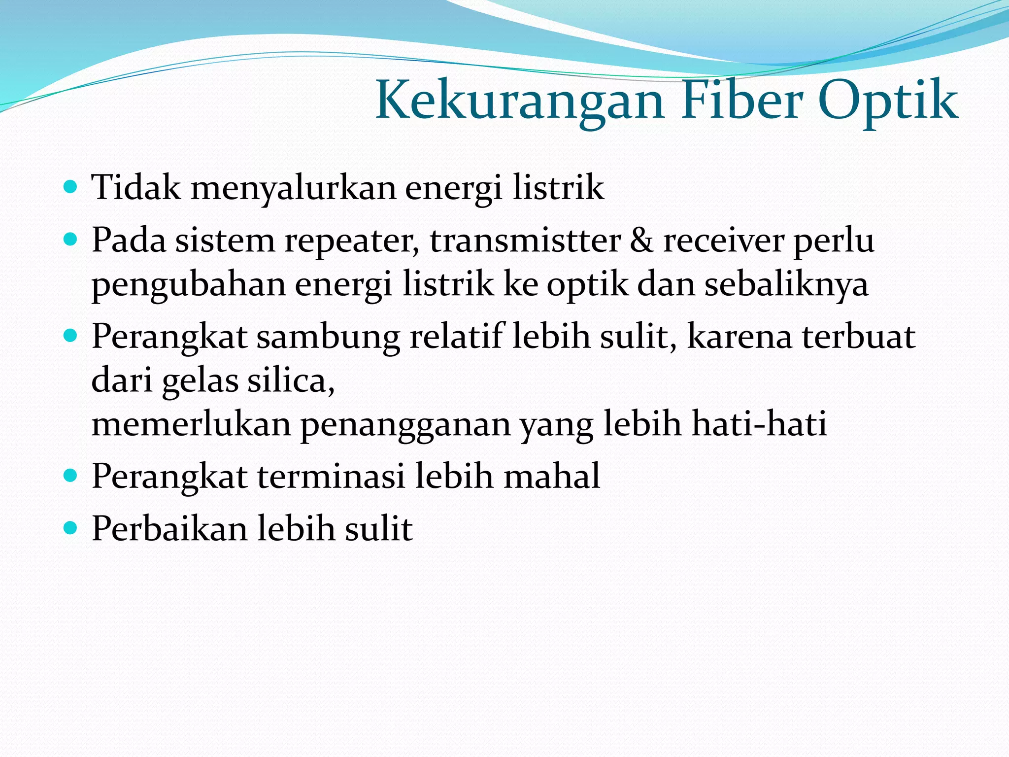 Fiber optik pada jaringan komputer | PPTX