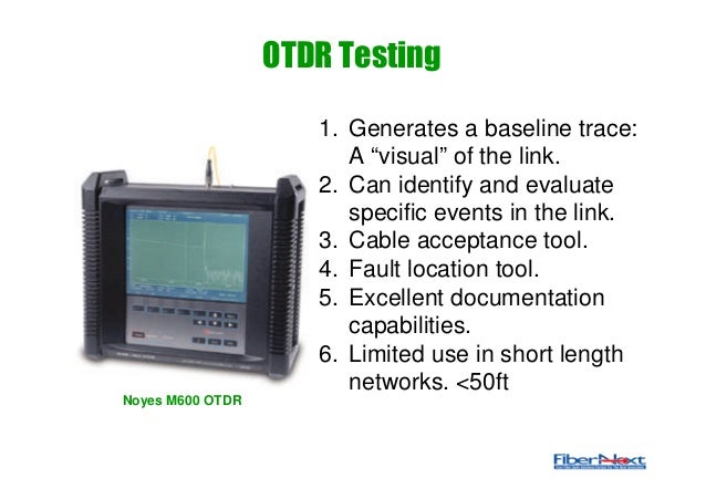 Fiber otdr testing