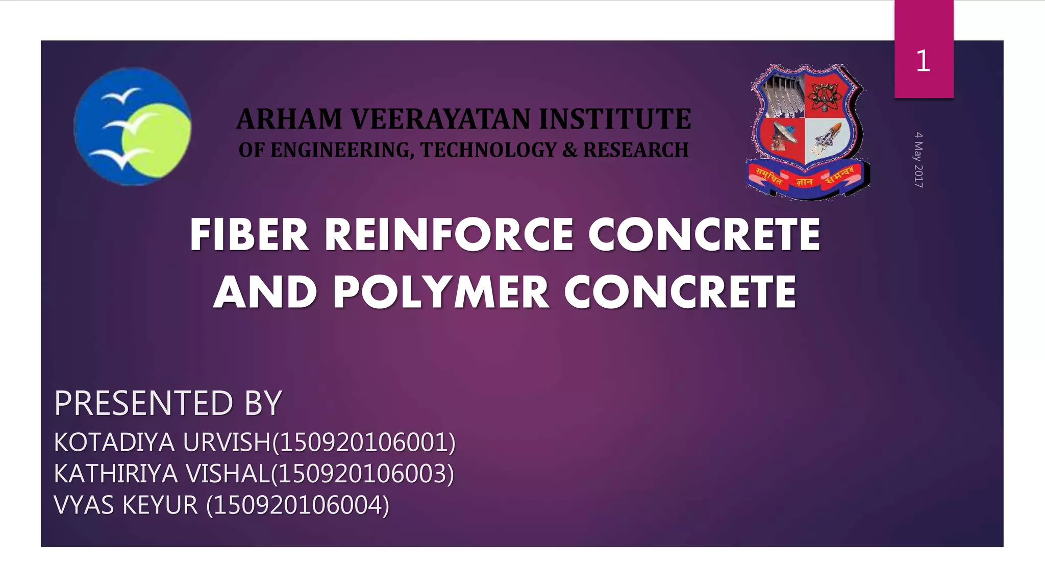 Fiber reinforce concrete and polymer concrete | PPT
