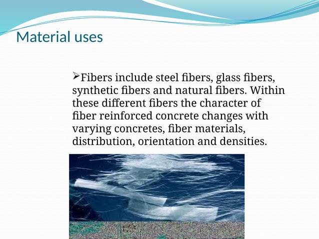 Presentation on Fiber Reinforced Concrete.pptx | Science