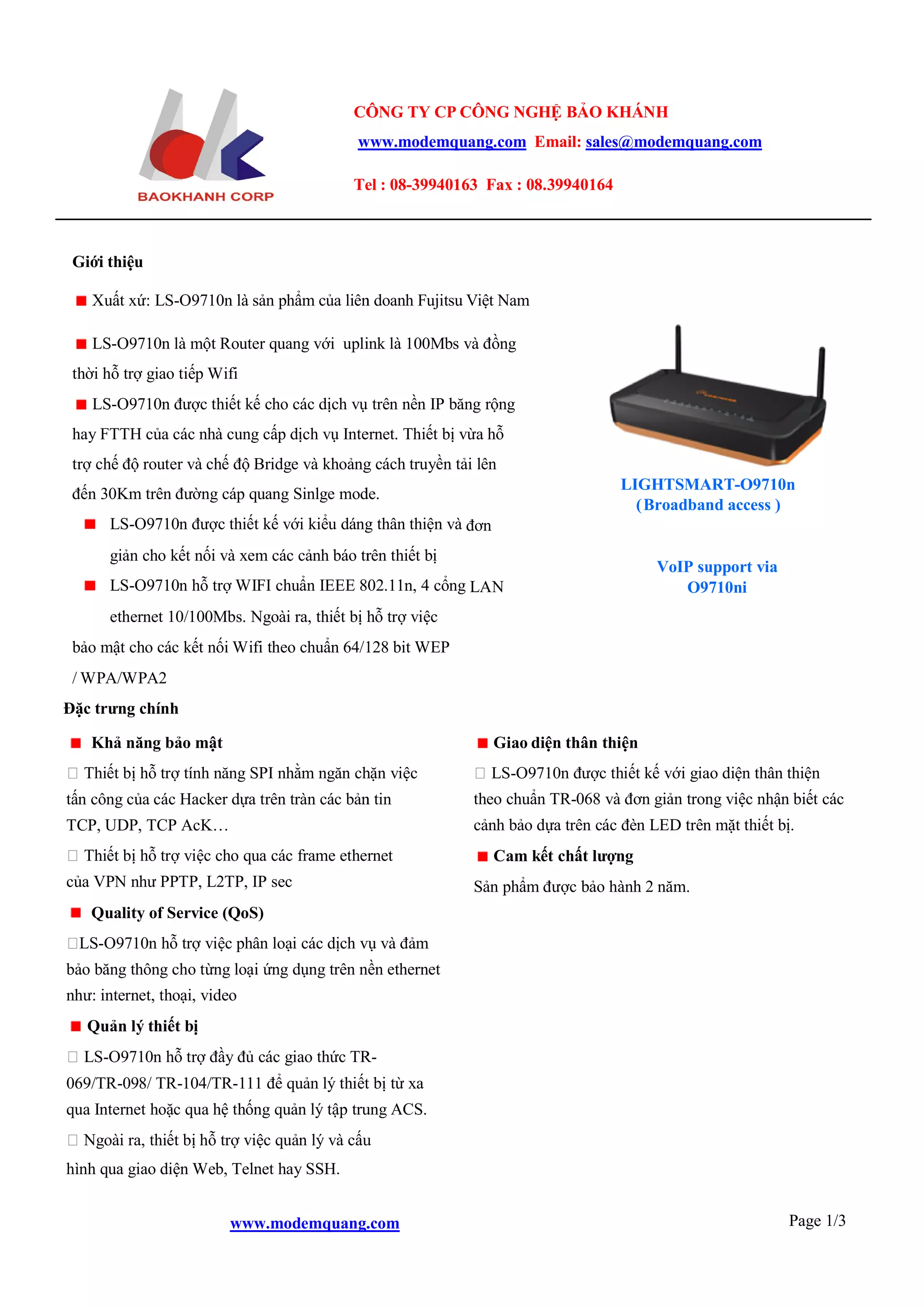 Fiber router | CPE LS-O9710 | PDF