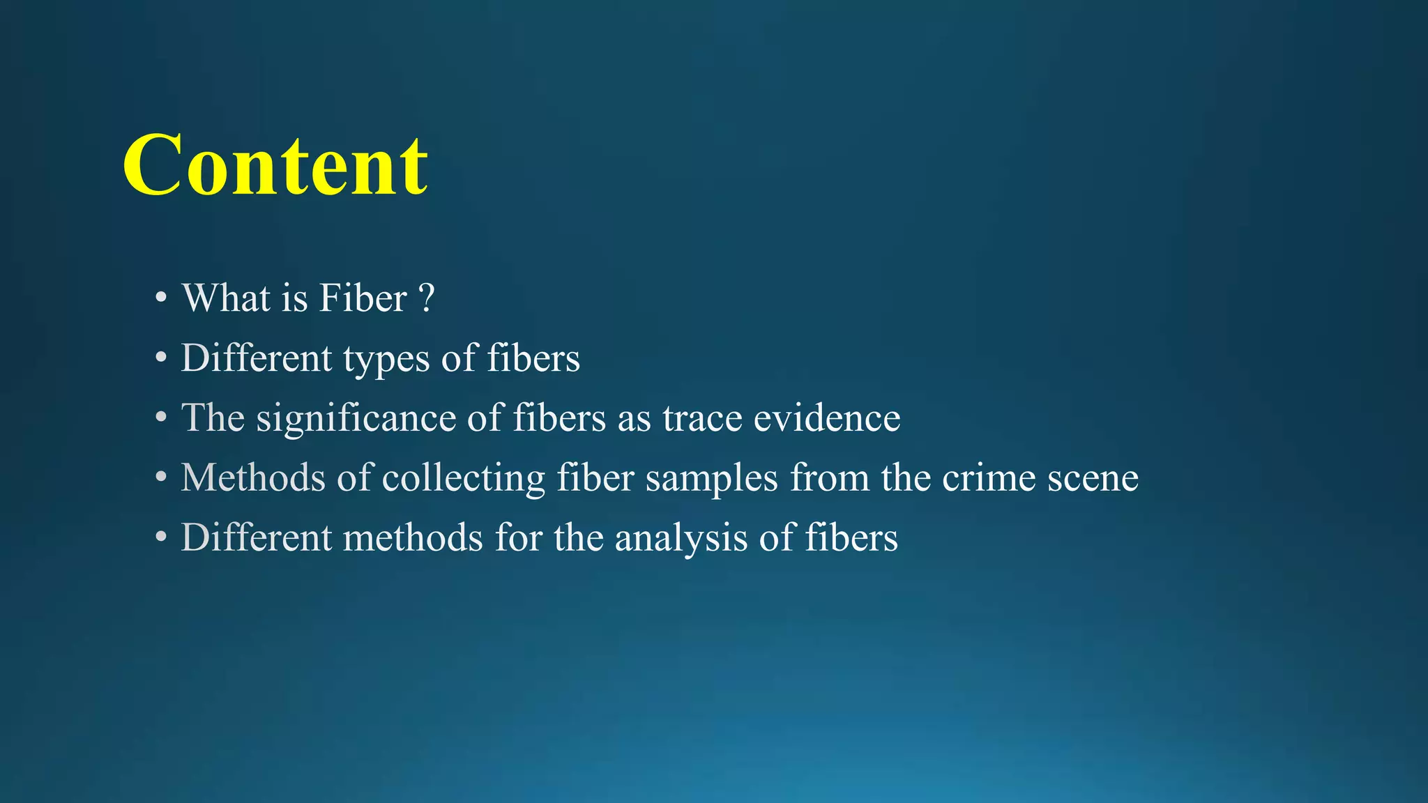 Forensic Fiber Analysis | PPTX
