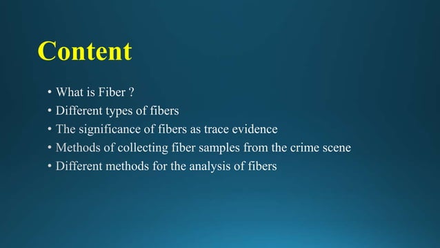 Forensic Fiber Analysis | PPTX