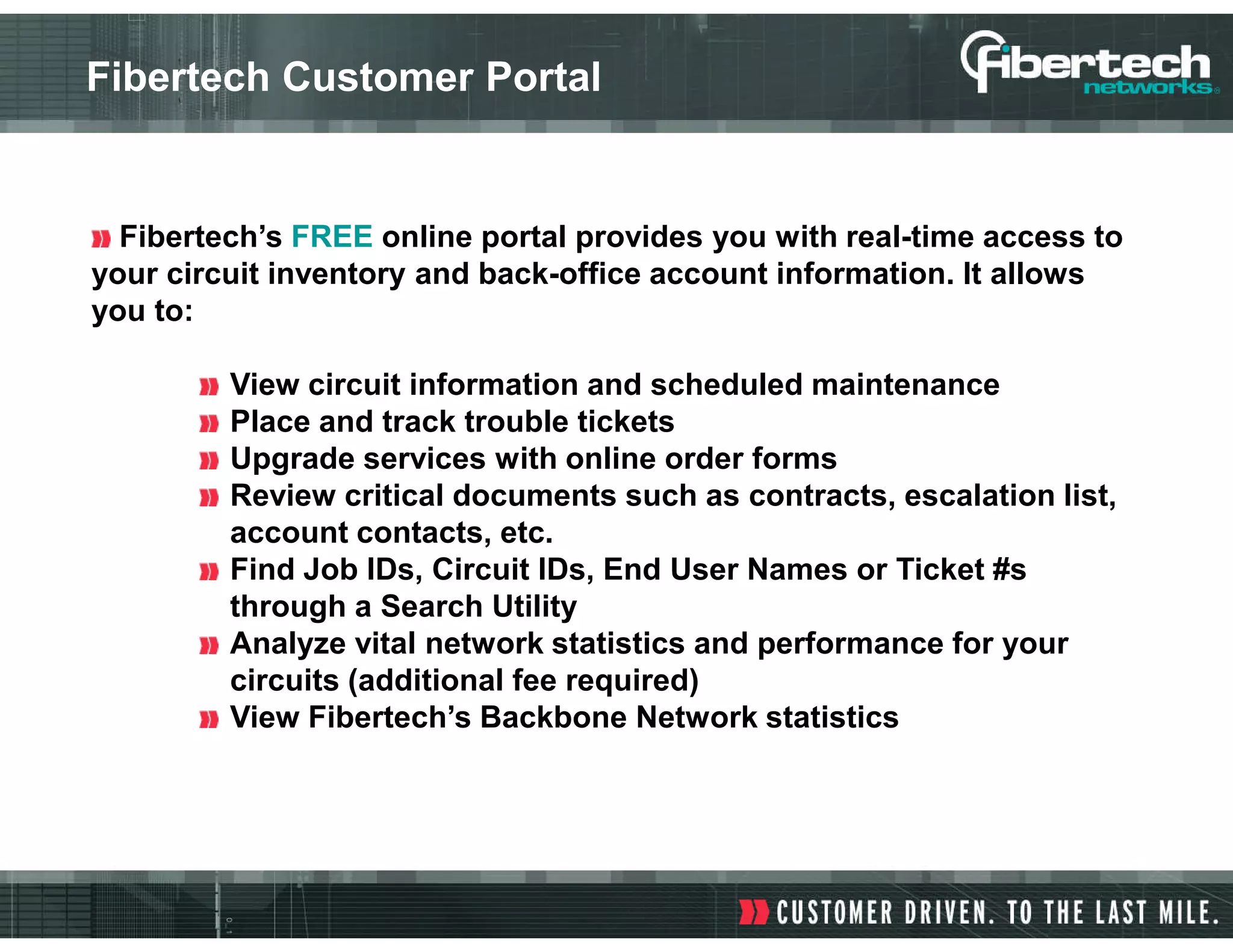 Fibertech Overview 10 1 2011 | PPT