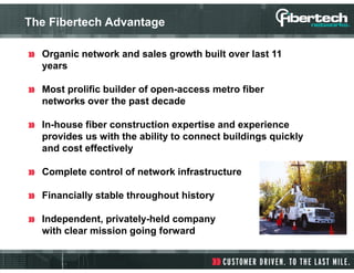 Fibertech Overview 10 1 2011 | PPT