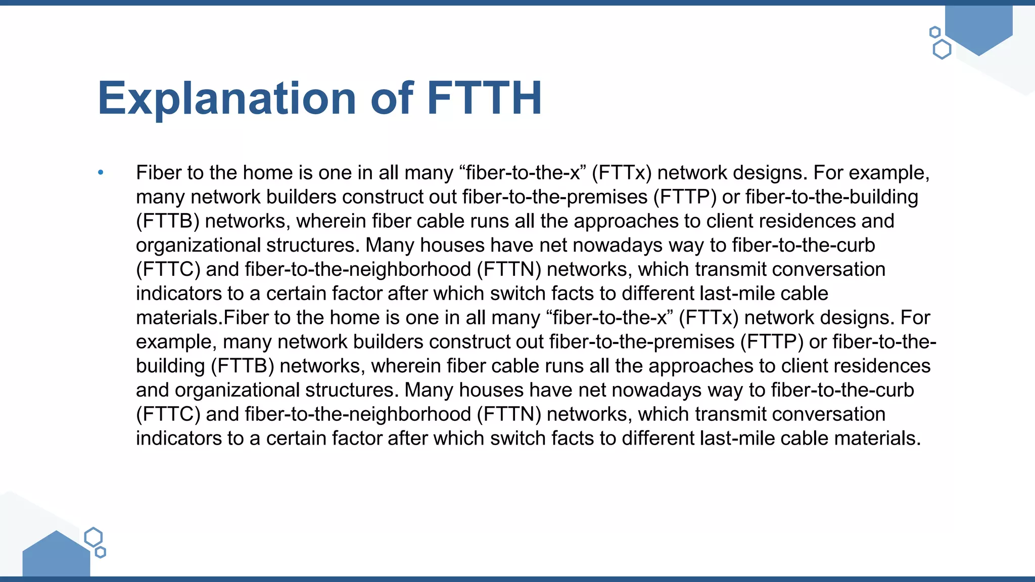Fiber to the home | PPTX