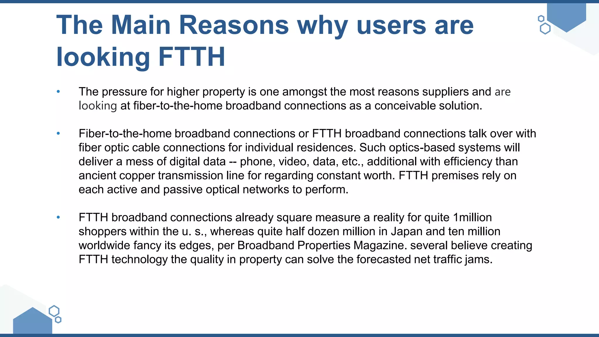 Fiber to the home | PPTX
