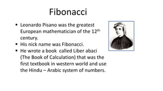 Fibonacci series by saadat ali achakzai | PPTX