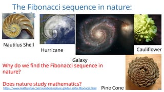 FIBONACCI AND GOLDEN RATIO with golden spiral | PPTX