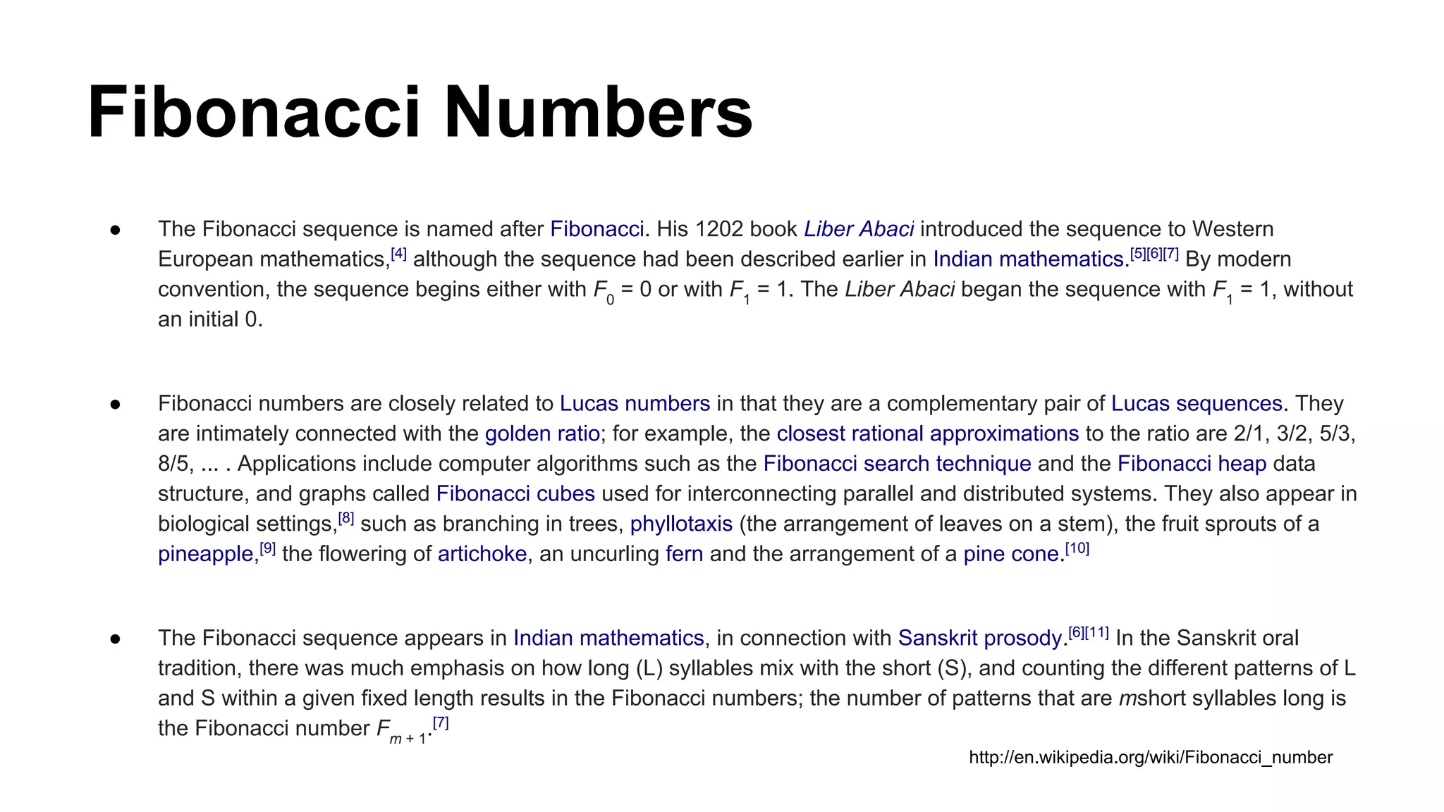 Fibonacci Numbers (abridged) | PDF