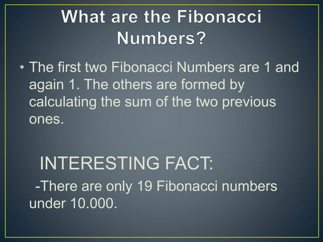 Fibonacci numbers | PPTX