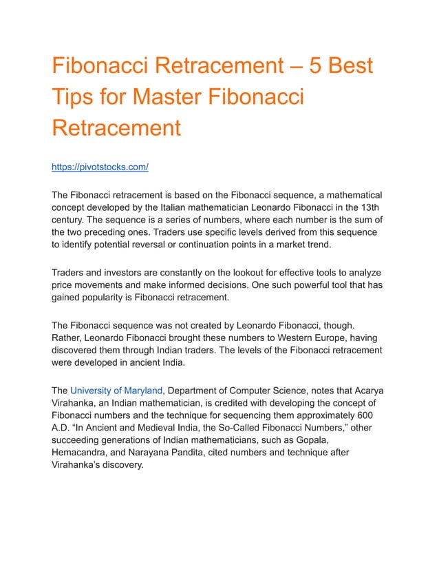 Fibonacci Retracement – 5 Best Tips for Master Fibonacci Retracement ...