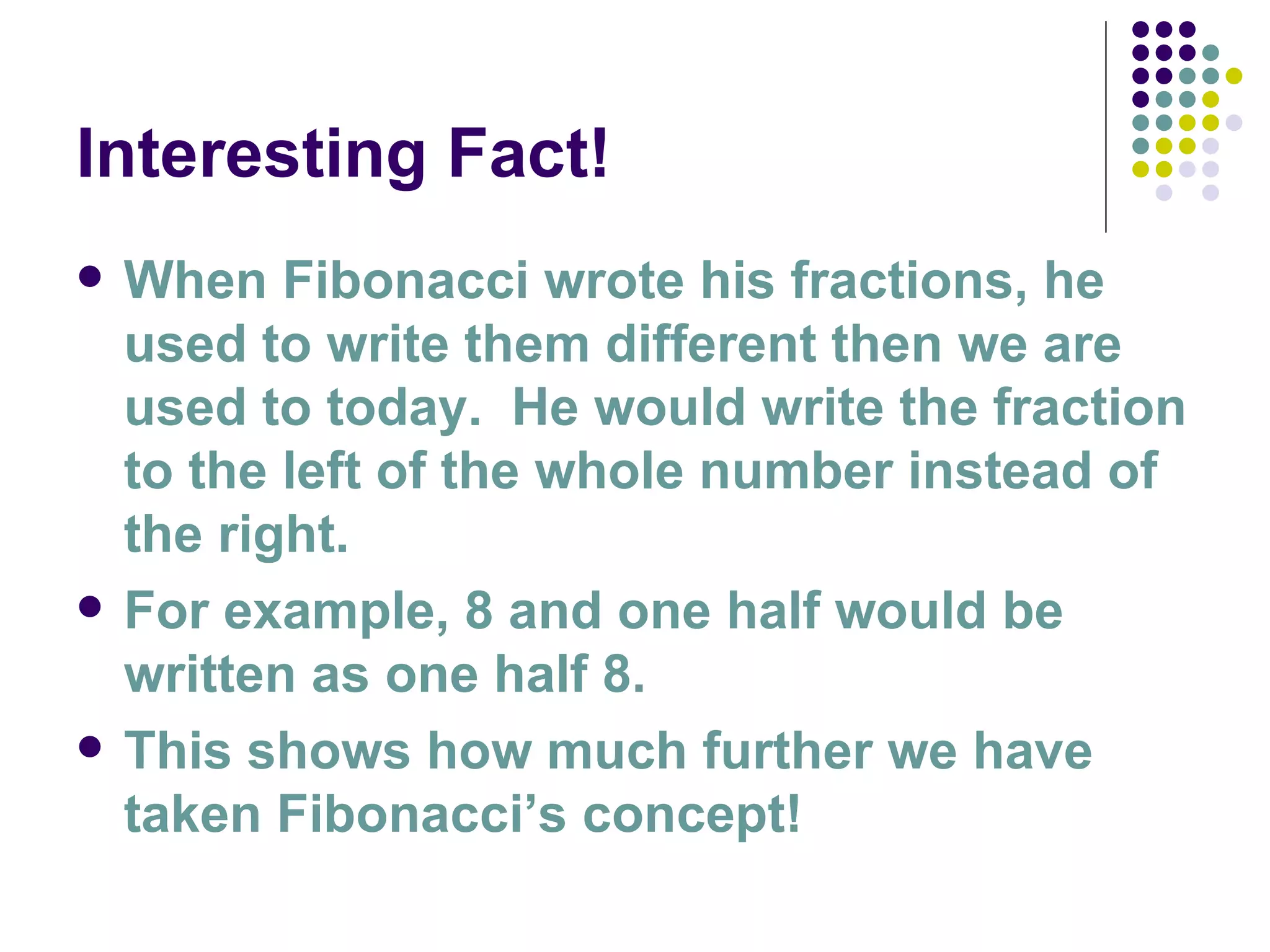 Fibonaccis Decimal System | PPT