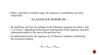 Fi̇bonacci̇ sequence | PDF | Chemistry | Science