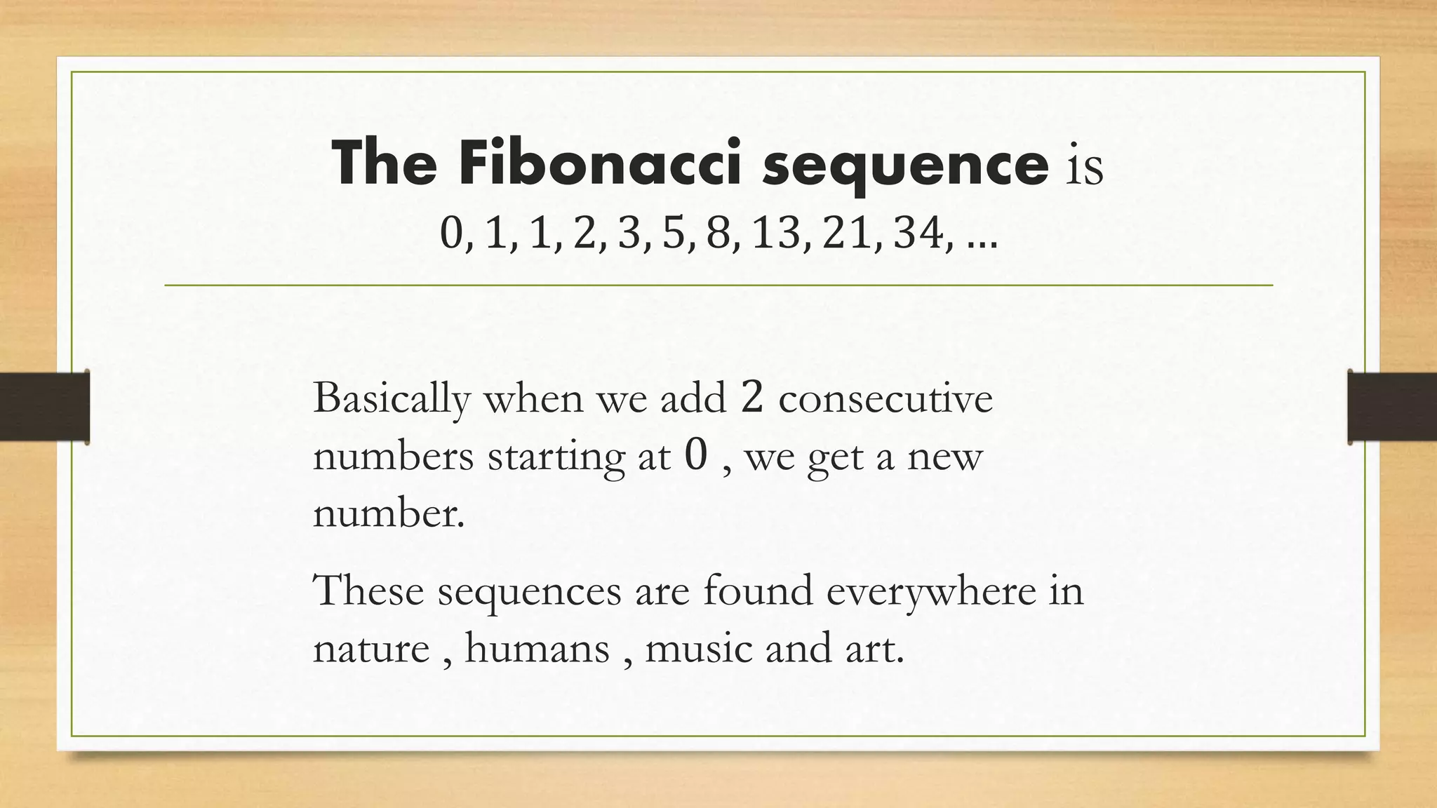 Fibonacci sequence | PPTX