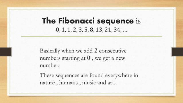 Fibonacci sequence | PPT