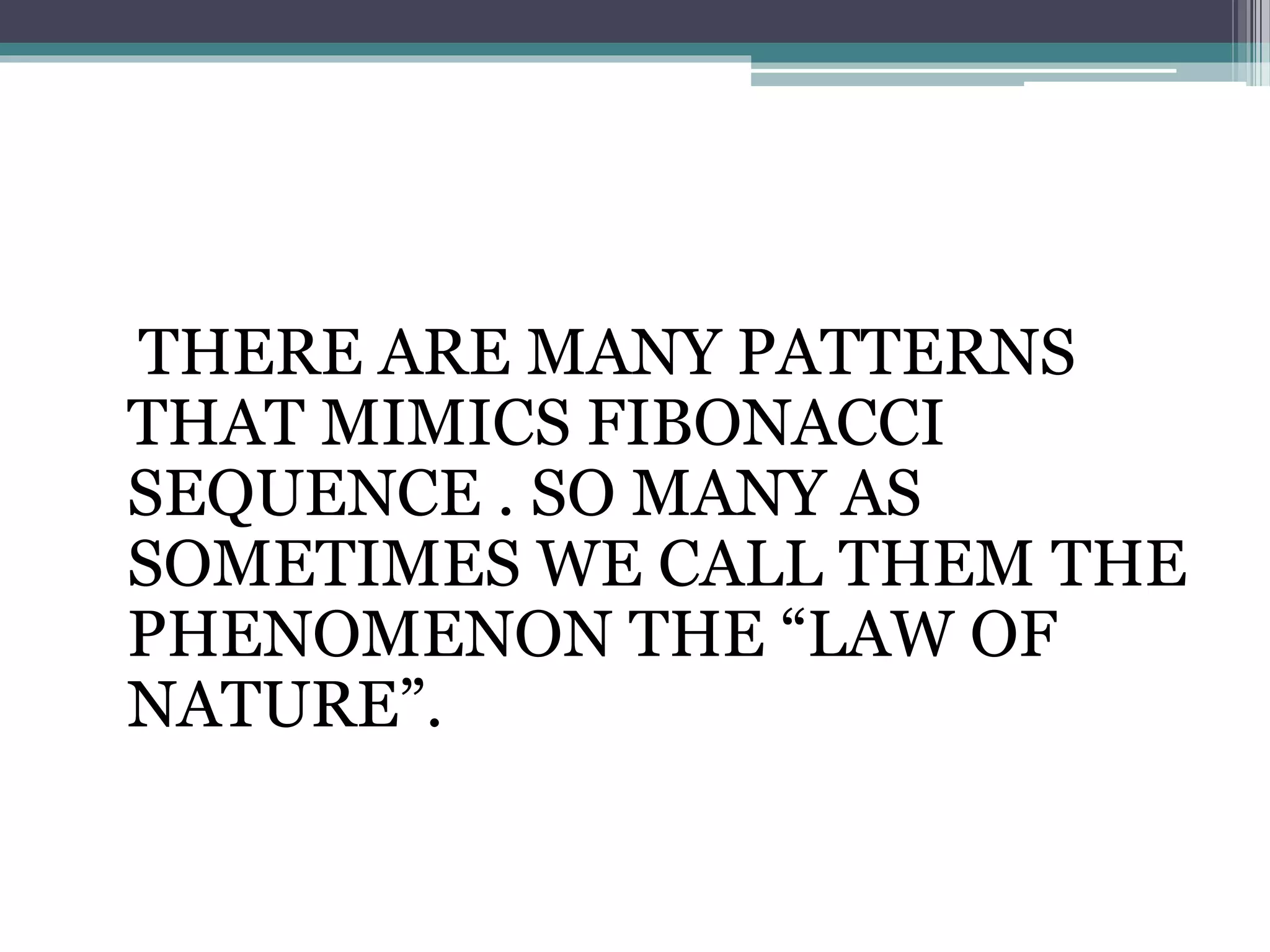 Fibonacci sequence | PPTX