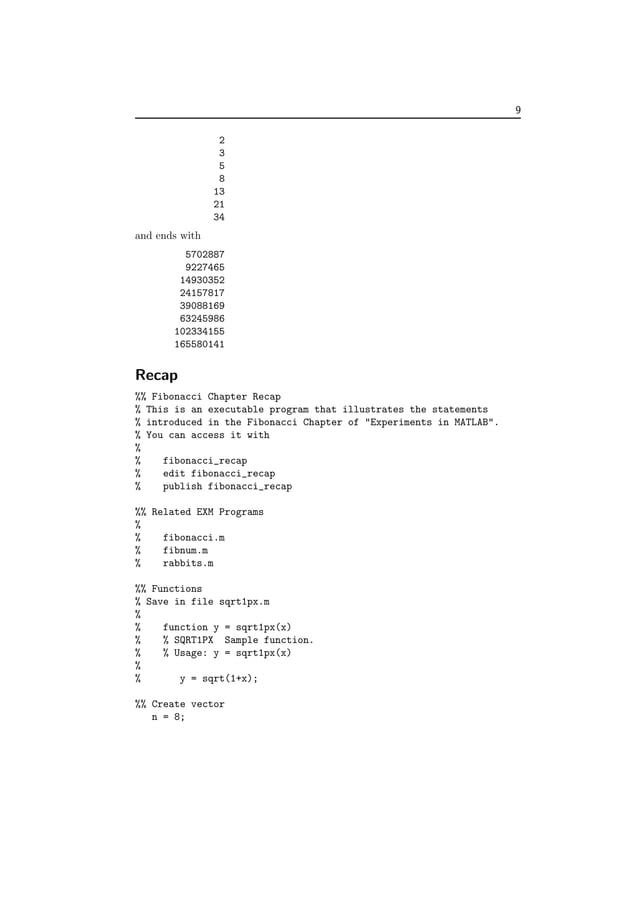 Fibonacci using matlab | PDF