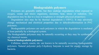 Fibre reinforced plastics & biodegradabale polymers | PPTX | Chemistry ...
