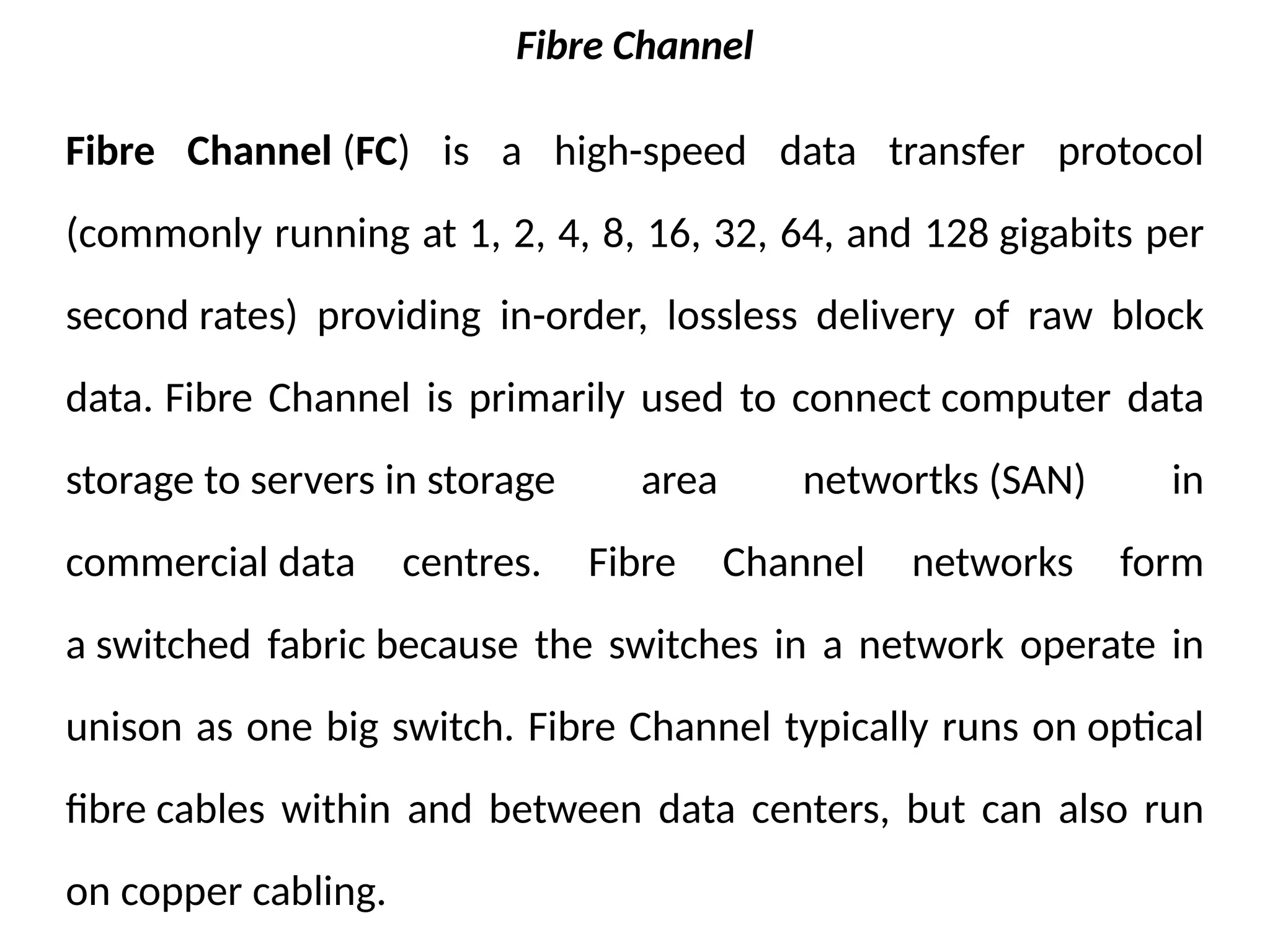 Details about Fibre Channel in high speed networks.pptx