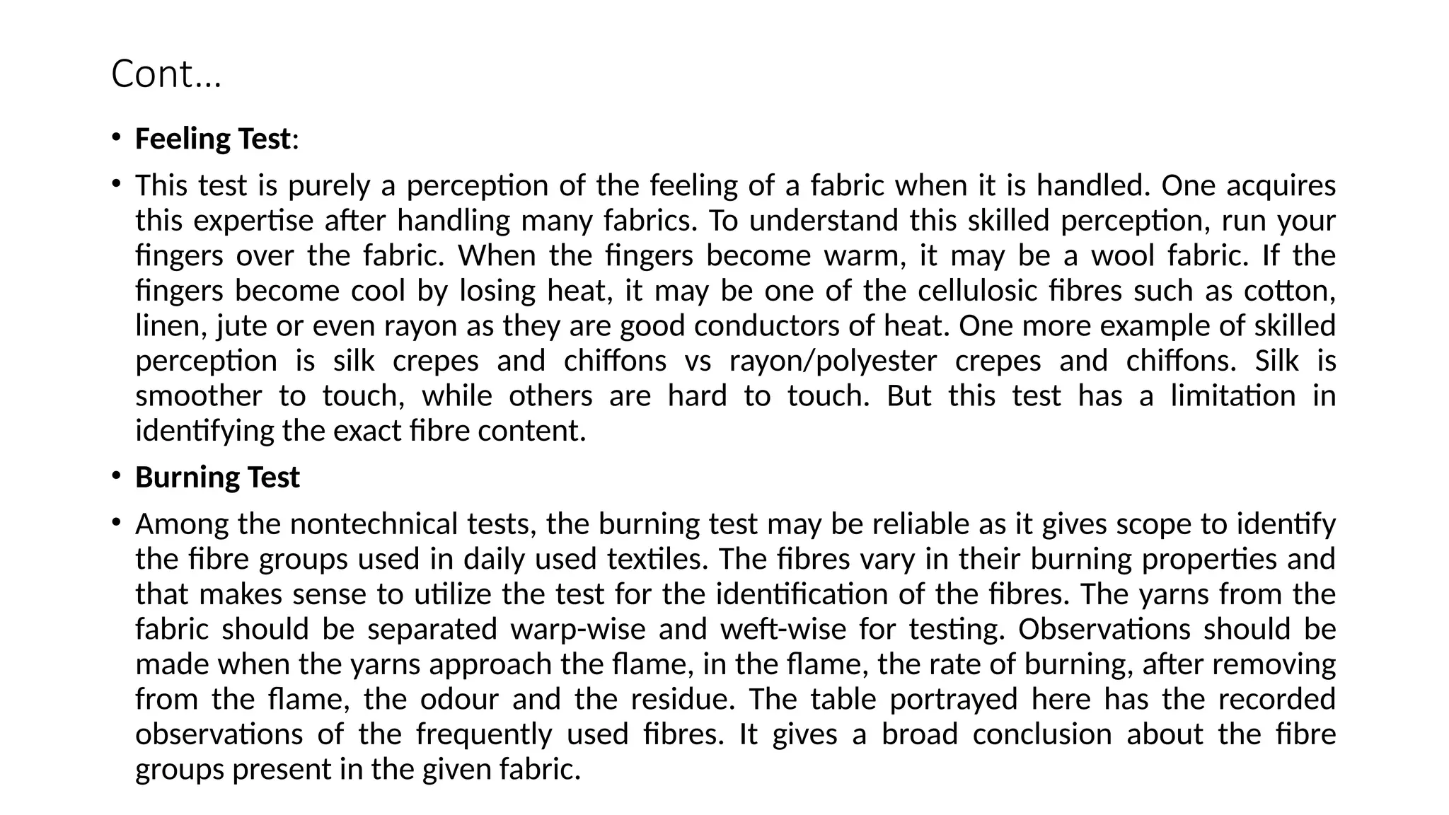 fibre identification methods, physical and chemical | PPTX