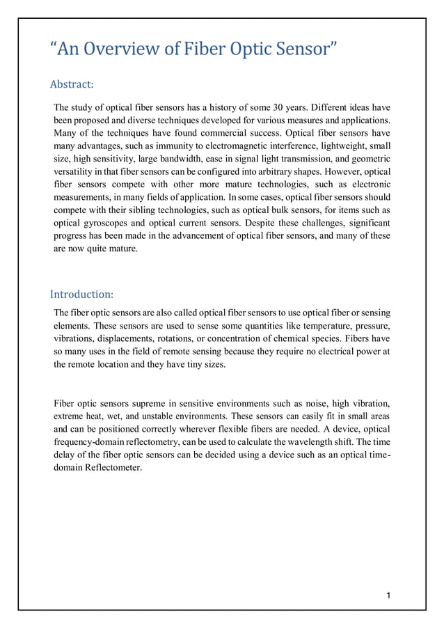 Fiber optic sensor | PDF
