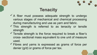 Fibre properties, mechanism, types, explanation | PPT
