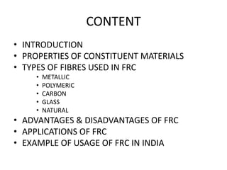Fibre reinforced concrete | PPTX